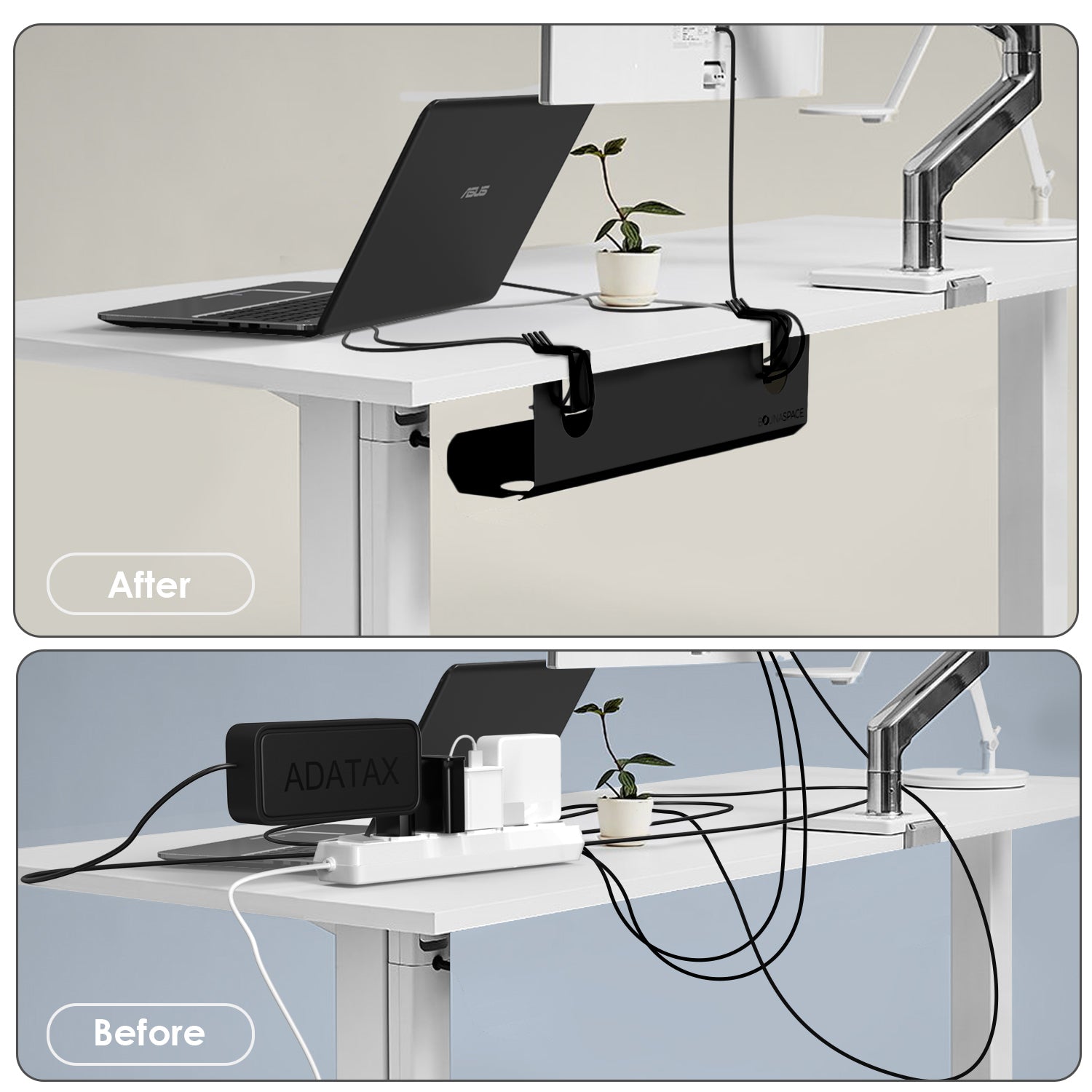 Under Desk Cable Management Tray - Organize Cables Efficiently – Bounaspace