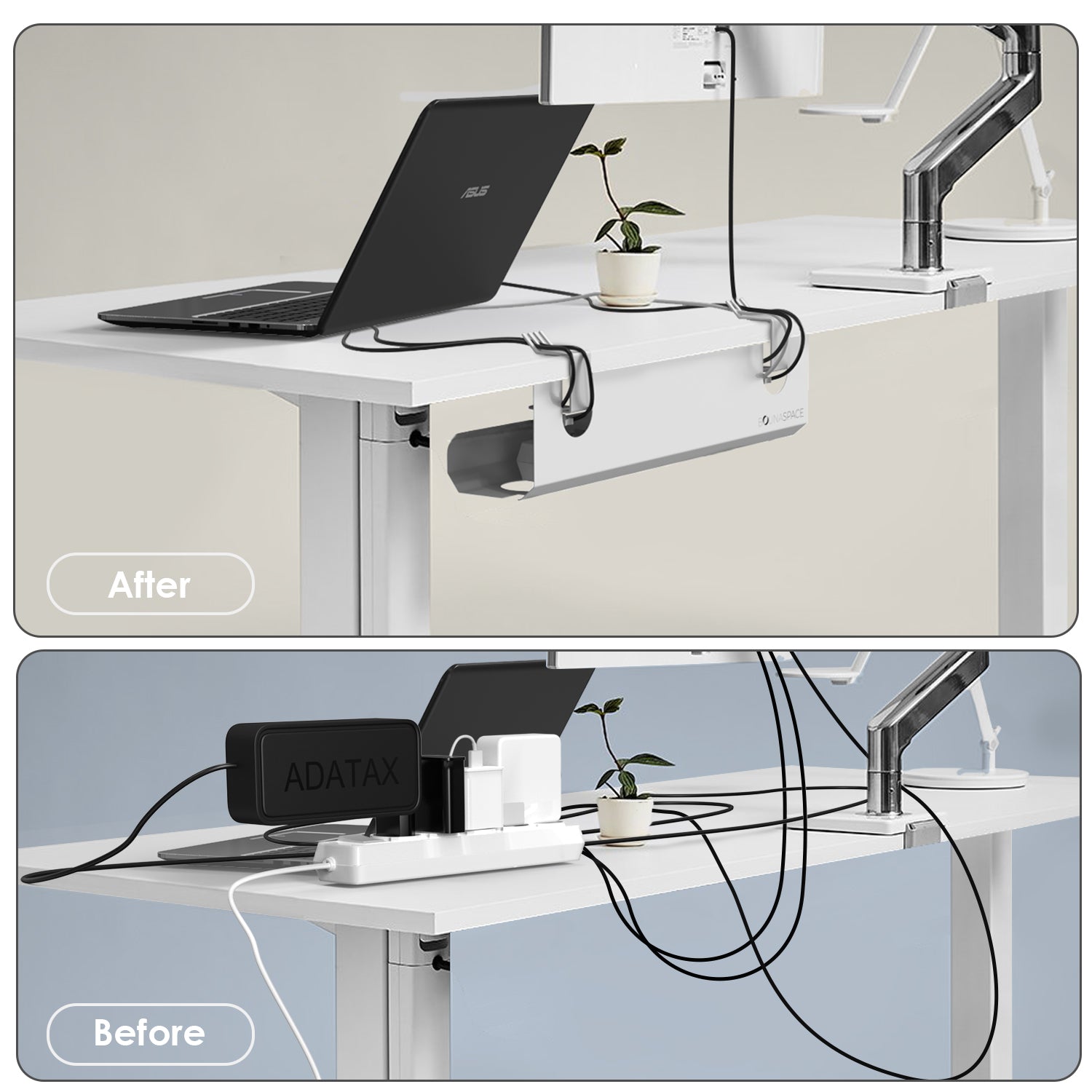Under Desk Cable Management Tray - Organize Cables Efficiently – Bounaspace